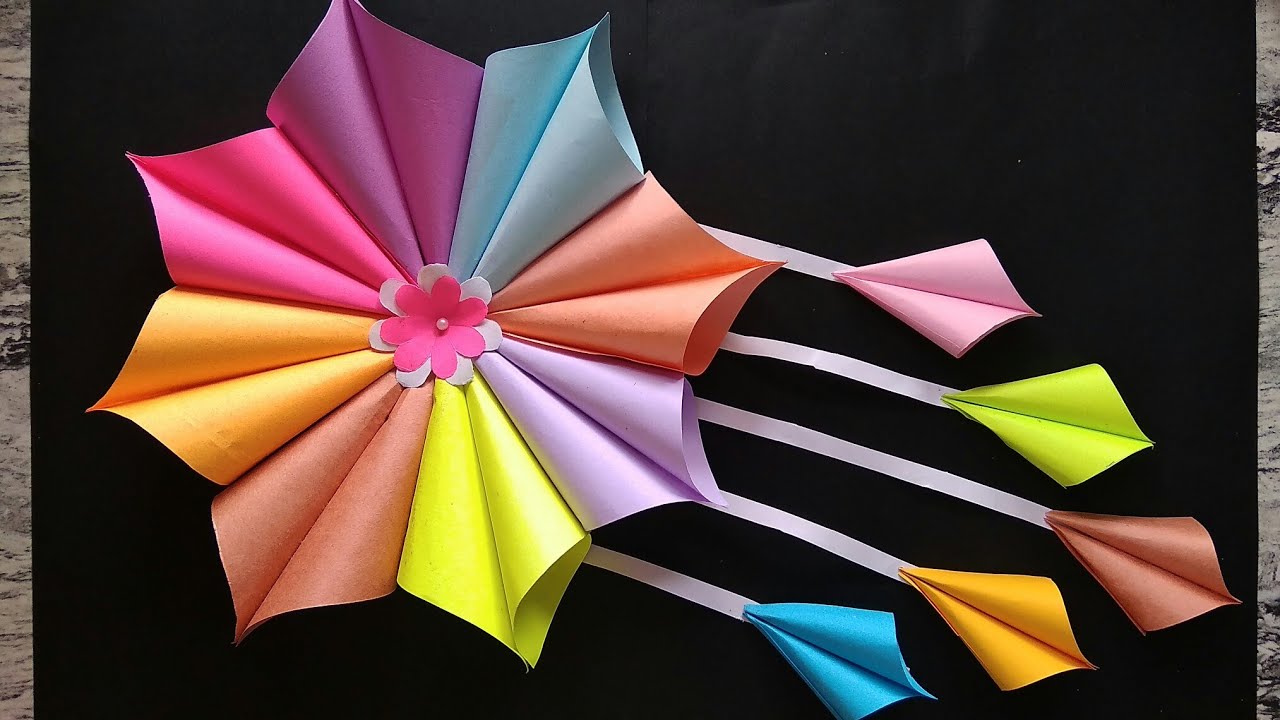 2 easy and quick paper wall hanging | paper craft | diy-home decor ...