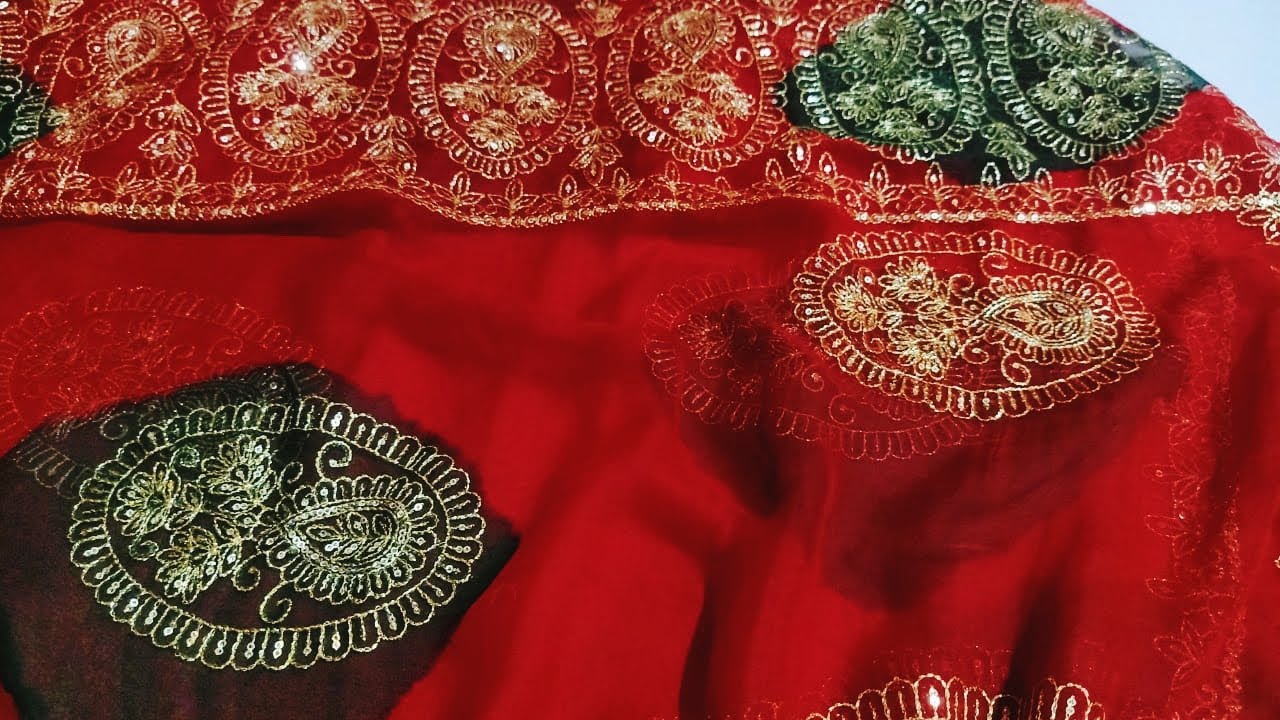 Rajputi machine work saree || darbari saree - YouTube