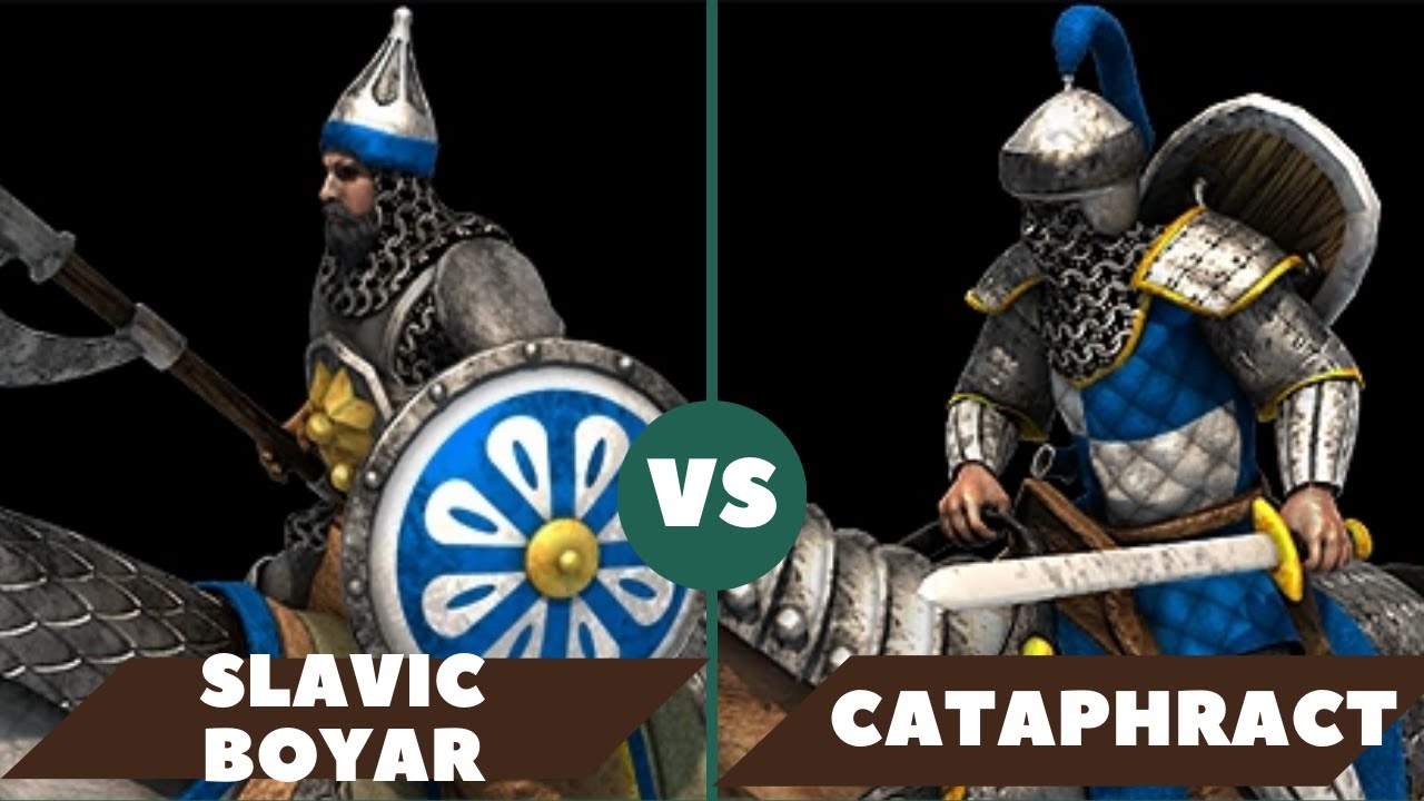 AOE2: 120 ELITE BYZANTINE CATAPHRACTS VS 120 ELITE SLAVIC BOYARS - YouTube