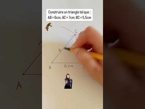 Comment construire un triangle connaissant ses les mesures de ses côtés #triangle #math #mathskills