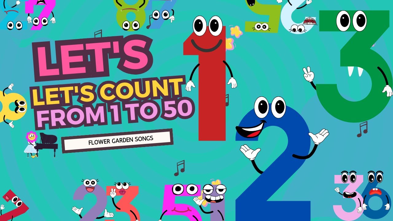 Let's sing from 1 to 50 in English! | learn numbers | kids English ...