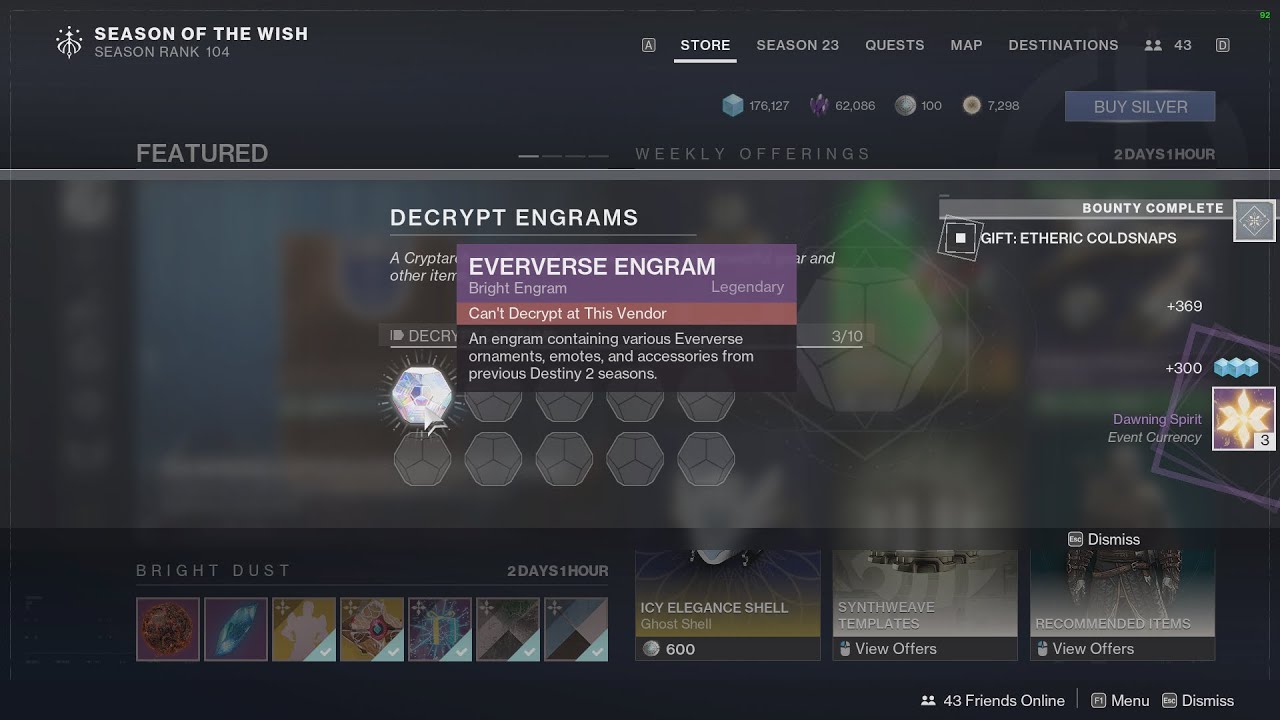 woag a new exotic sparrow from an eververse engram! - YouTube