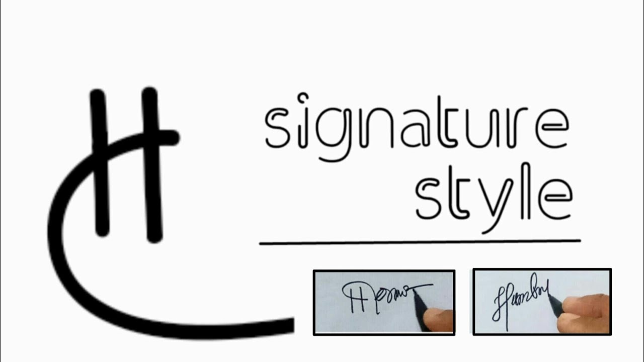 tanda tangan huruf H, signature style H - YouTube
