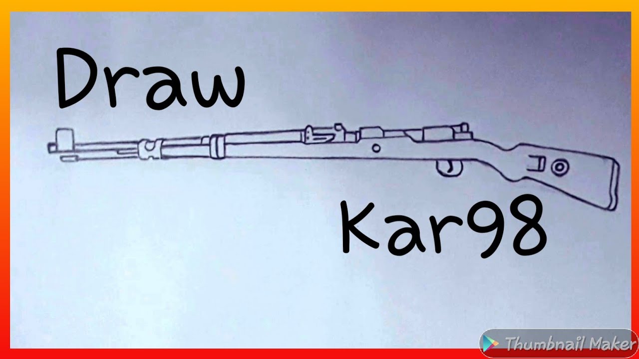 Drawing of pubg gun || kar98 || easy drawing || speed drawing - YouTube