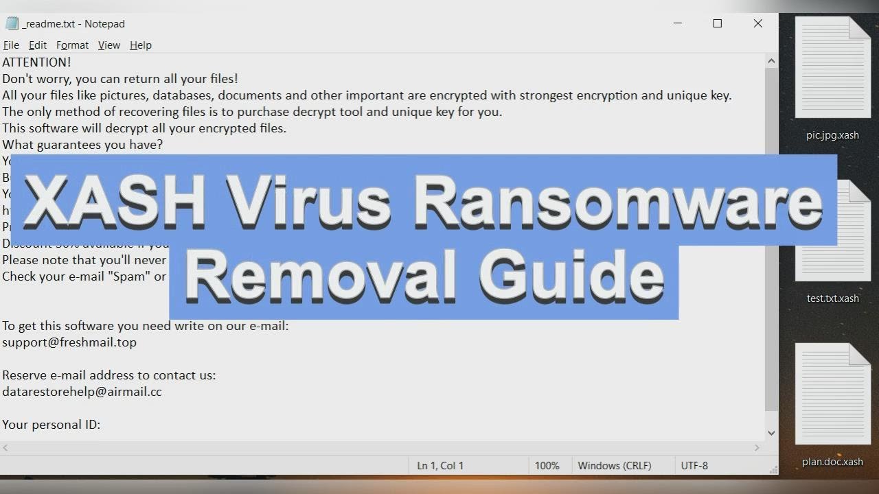 How to Remove XASH Ransomware & Decrypt .xash Files - YouTube