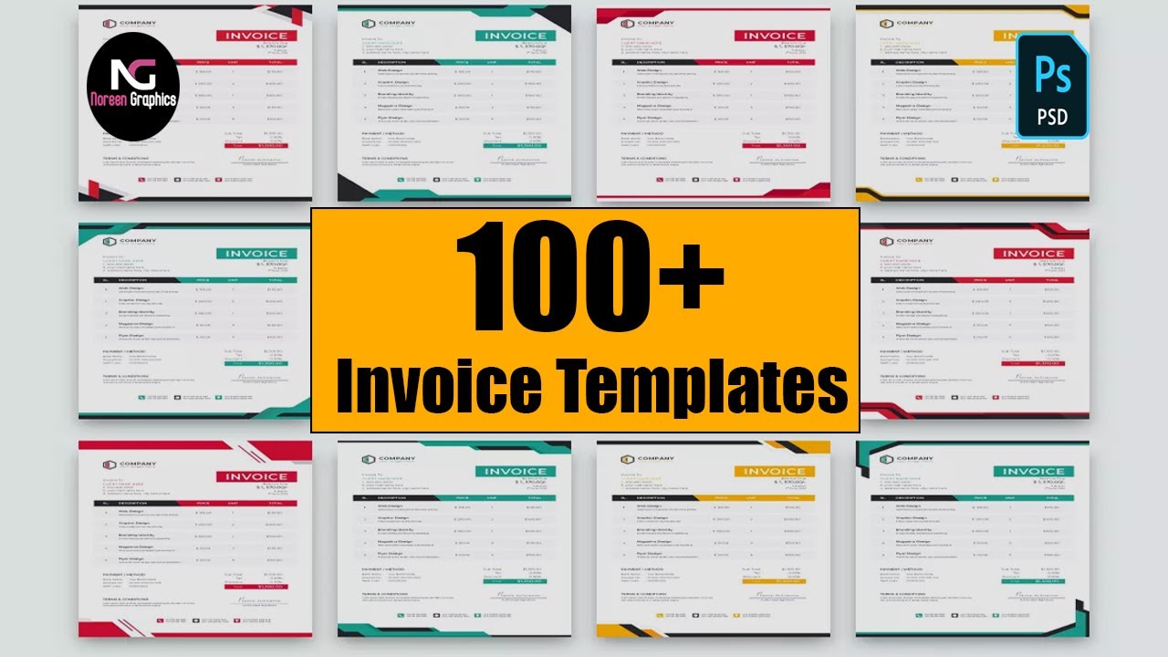 100+ Invoice Templates Download In PSD Files - YouTube