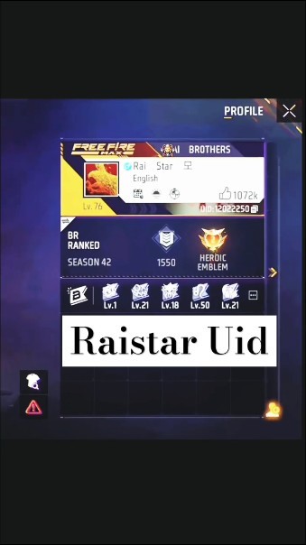 RAISTAR UID number #raistar #trending #freefire #subscribe #viralvideo ...