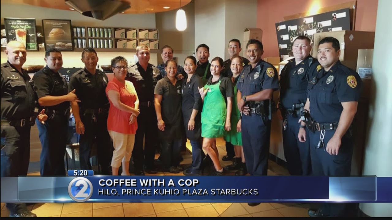 Hilo police officers host Coffee with a Cop - YouTube