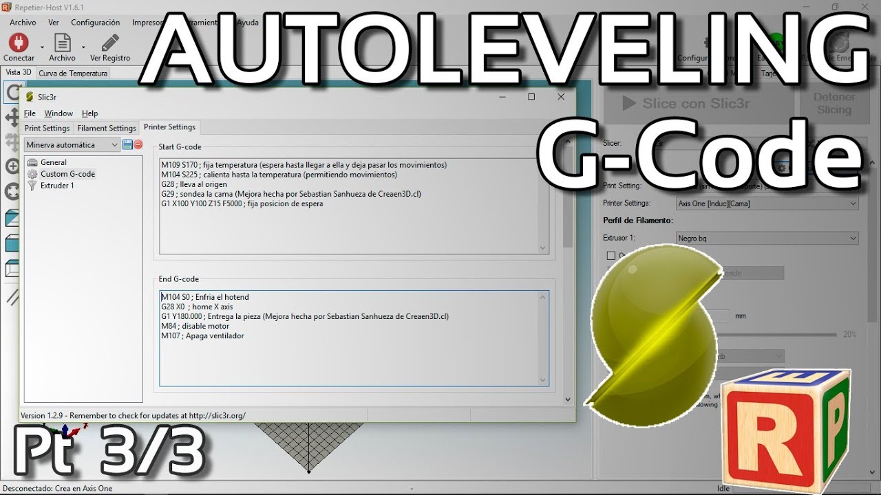 Como instalar la calibración automática en mi impresora 3D | Parte 3: Gcode - YouTube