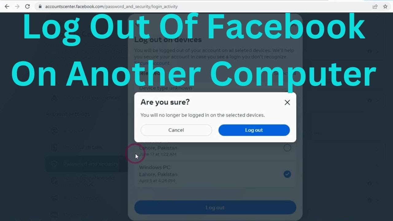 Log Out Of Facebook On Another Computer / Laptop (2023) - YouTube