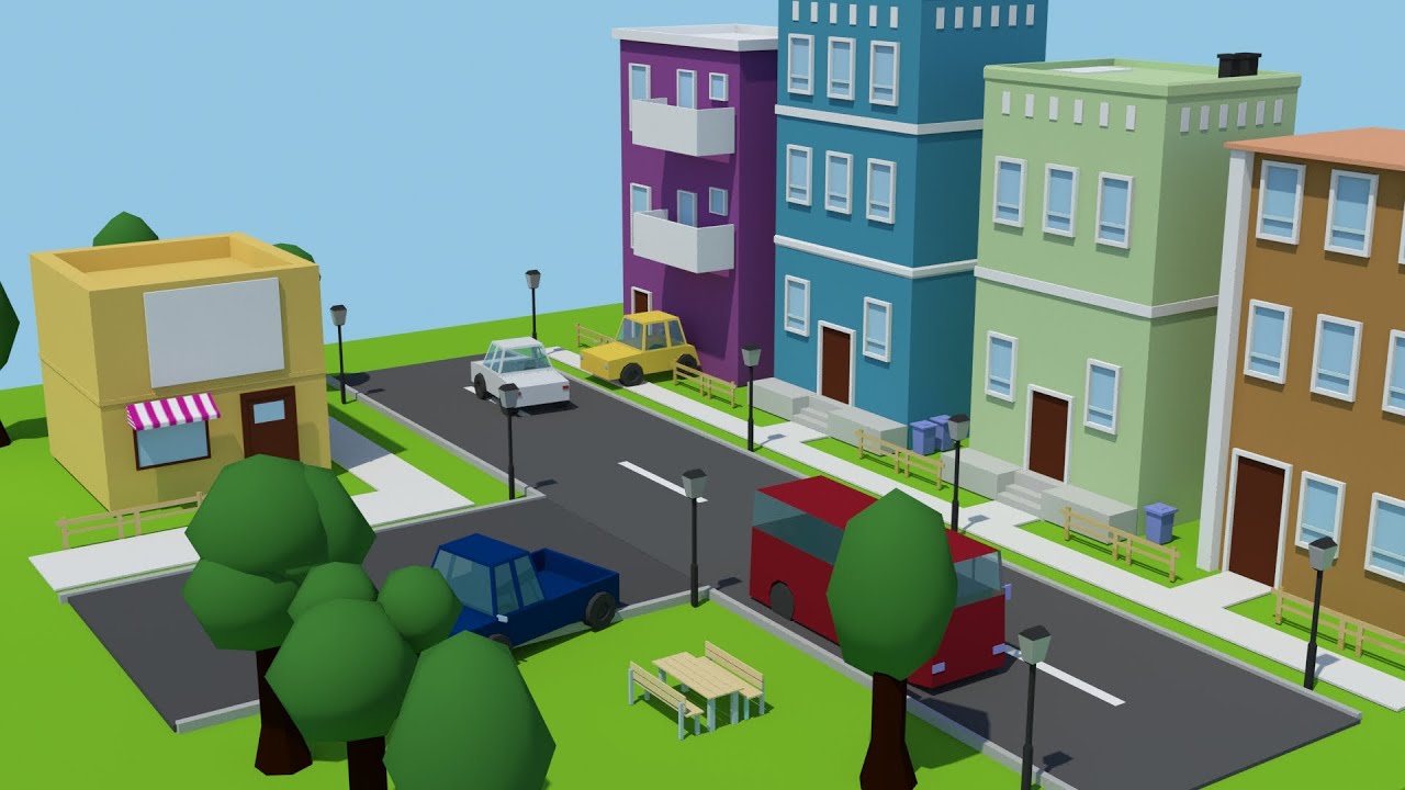 3dsMax Tutorials, Tutorial on Modeling & Texturing a Low Poly City in ...
