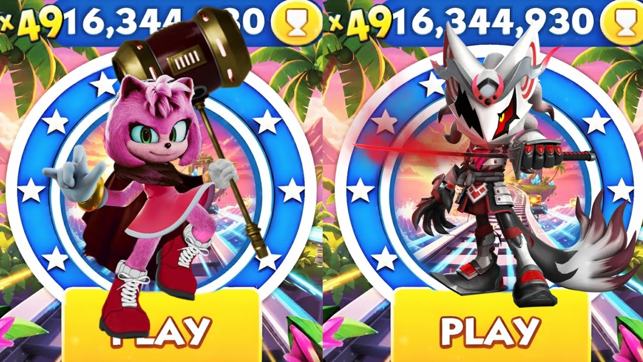 Sonic Dash - Crused Samurai Infinite VS Hunter Amy - All Characters ...