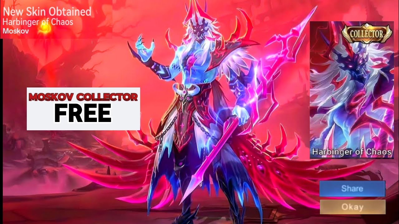 NEW !! MOSKOV FREE COLLECTOR SKIN HARBINGER OF CHAOS ~ MLBB - YouTube