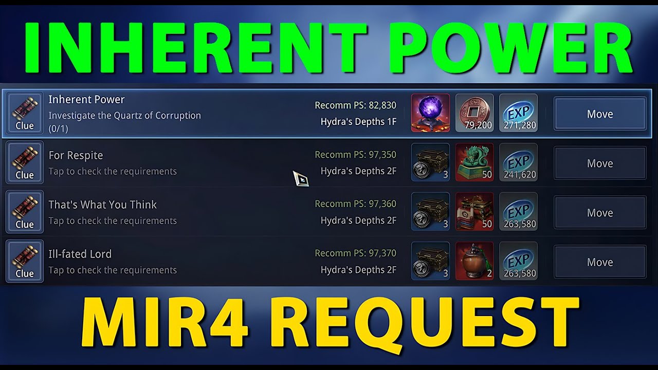 Mir4 Request: Inherent Power - Step by Step Guide - YouTube