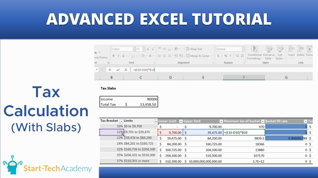 Income Tax Calculation Advanced Excel Training YouTube Income Tax Calculation Advanced Excel Training YouTube