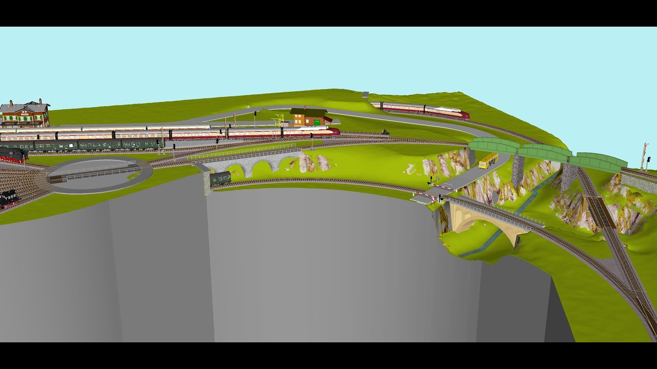 Gleisplan Spur H0 350 * 270 cm Märklin K-Gleis + Peco Code 100. Kopfbhf ...