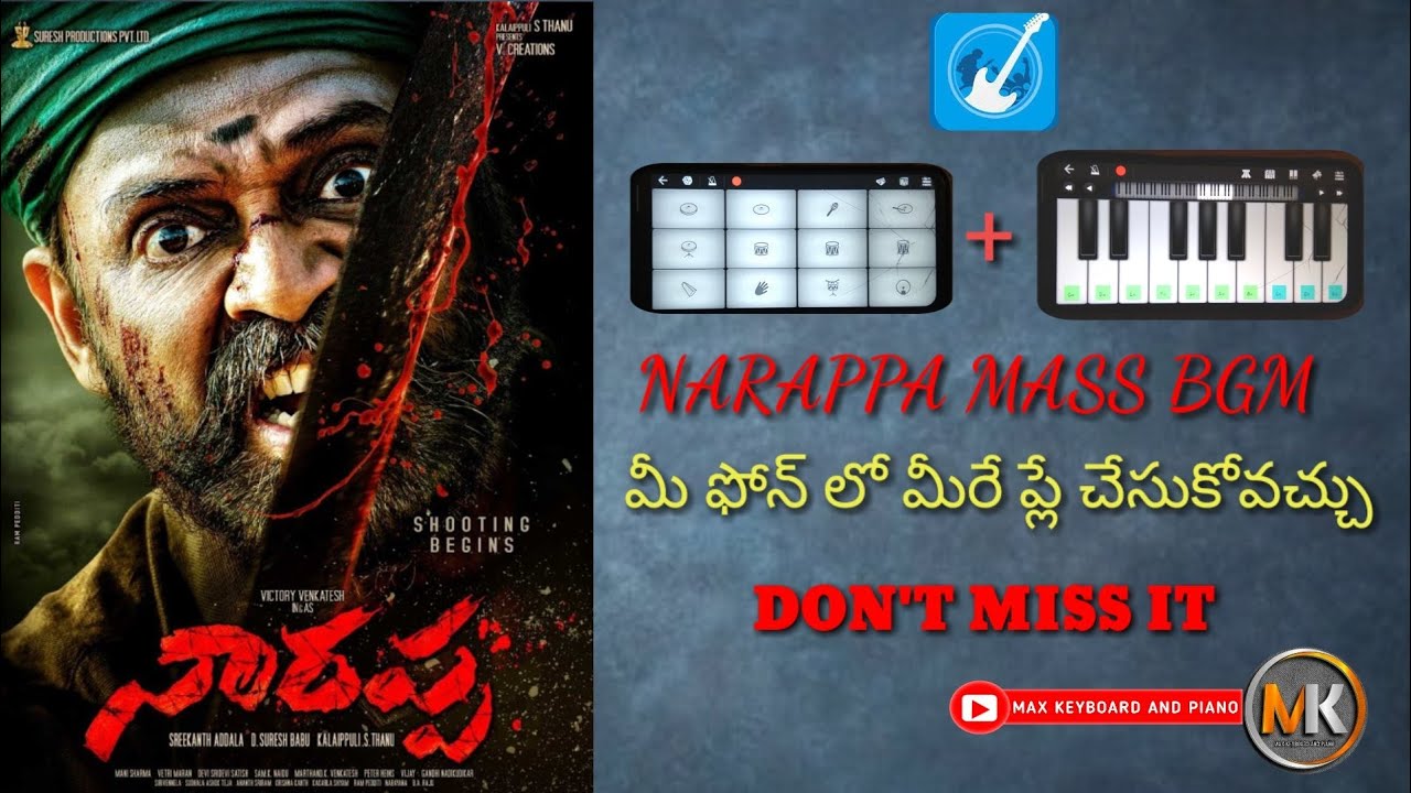 NARAPPA MASS CLIMAX FIGHT BGM PIANO TUTORIAL | #venkatesh | walkband ...