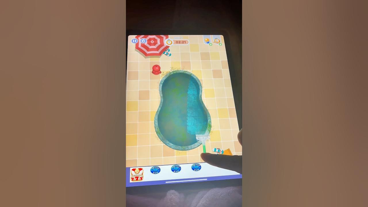 part3.ASMR play iPad cozy game，clean the swimming pool - YouTube