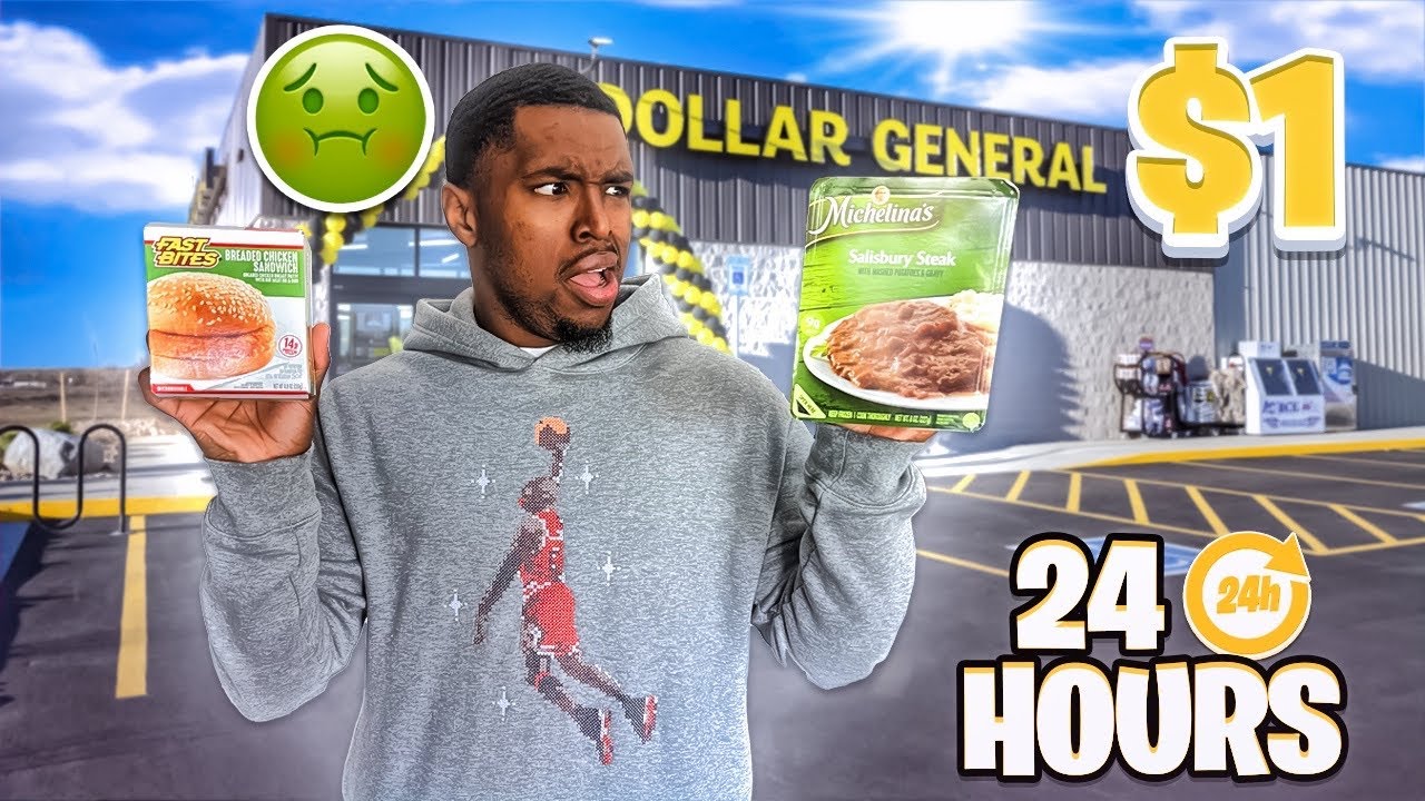 ONLY Eating Dollar General Food For 24 HRS *Bad Idea* - YouTube