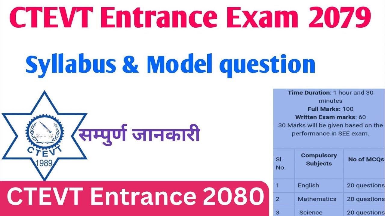 CTEVT Entrance Exam Question 2079 | CTEVT Entrance Exam Old Questions ...