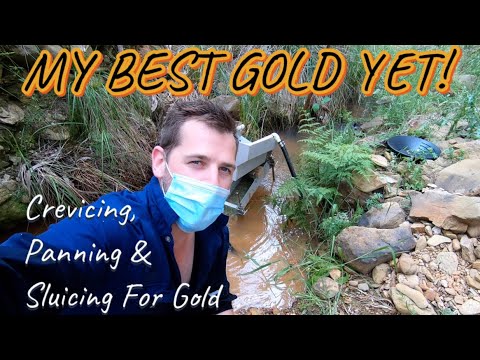 Crevicing, Panning & Sluicing for Gold! My Best Gold Yet! - YouTube
