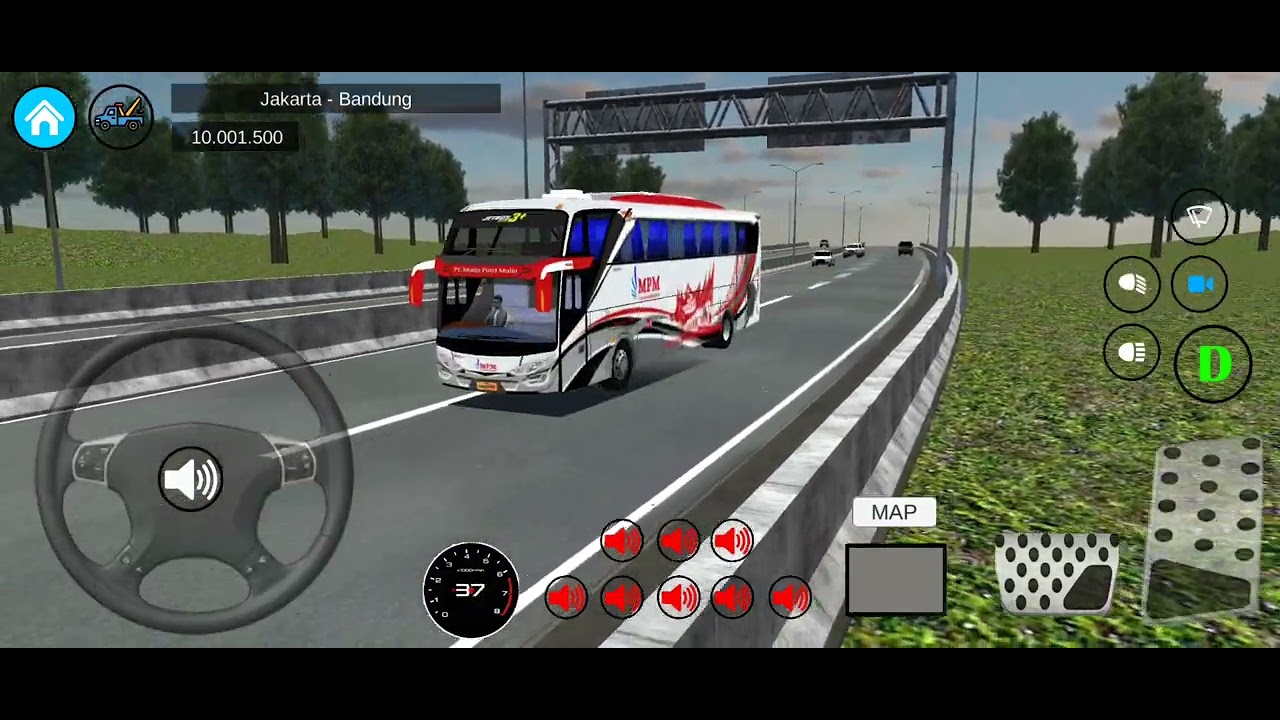 BUS RATU MAHER SIMULATOR Dari Jakarta ke bandung Telolet Map nya untuk ...