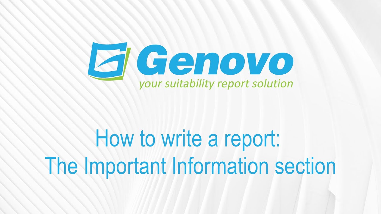 How to write a report: The Important Information section - YouTube