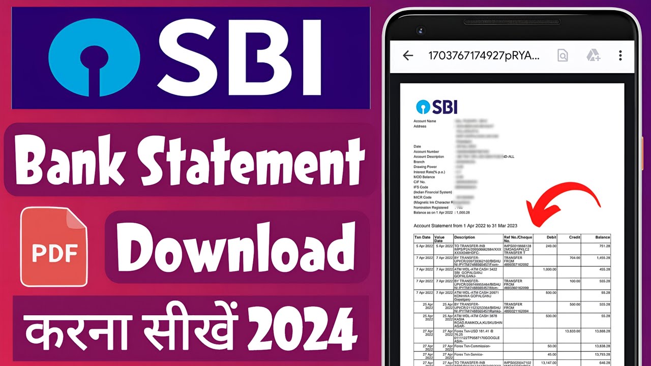 SBI bank statement kaise nikale | SBI statement PDF download | SBI ...