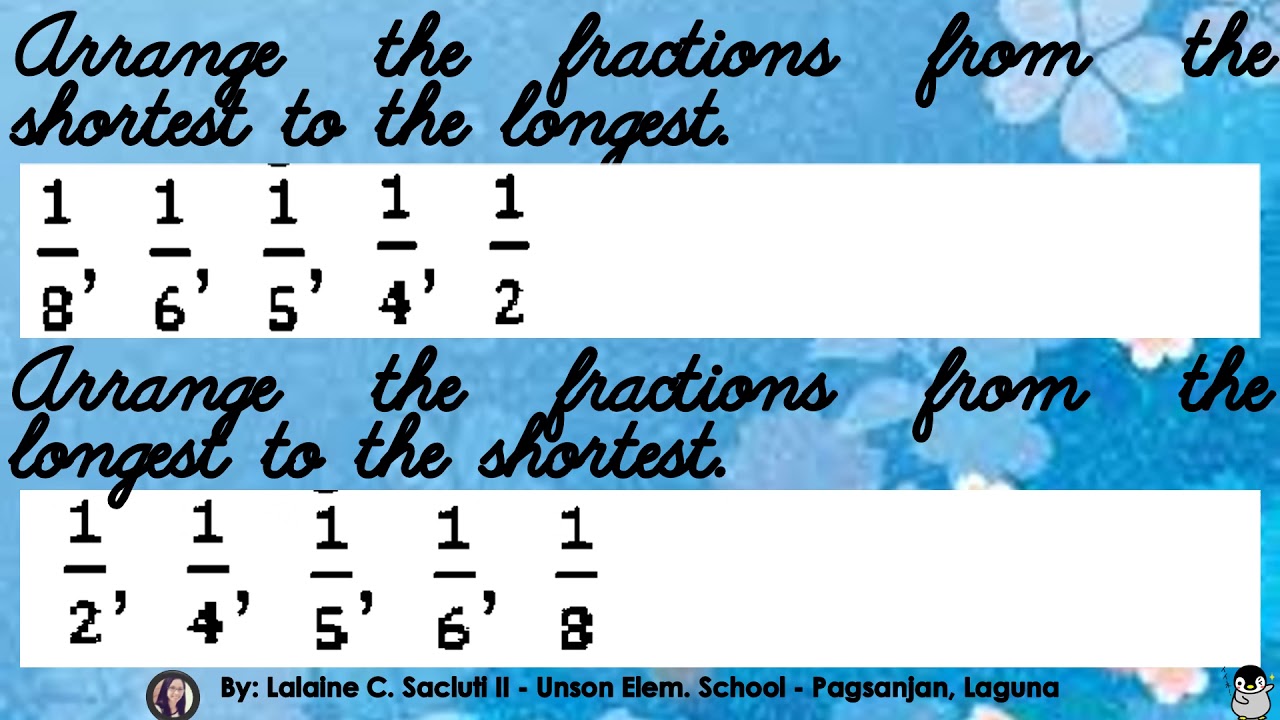 Math Lesson 70 Ordering Unit Fractions - YouTube