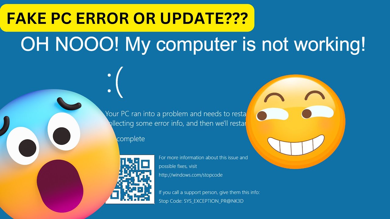 Fake WINDOWS Update or Error on my computer????? PRANK - YouTube