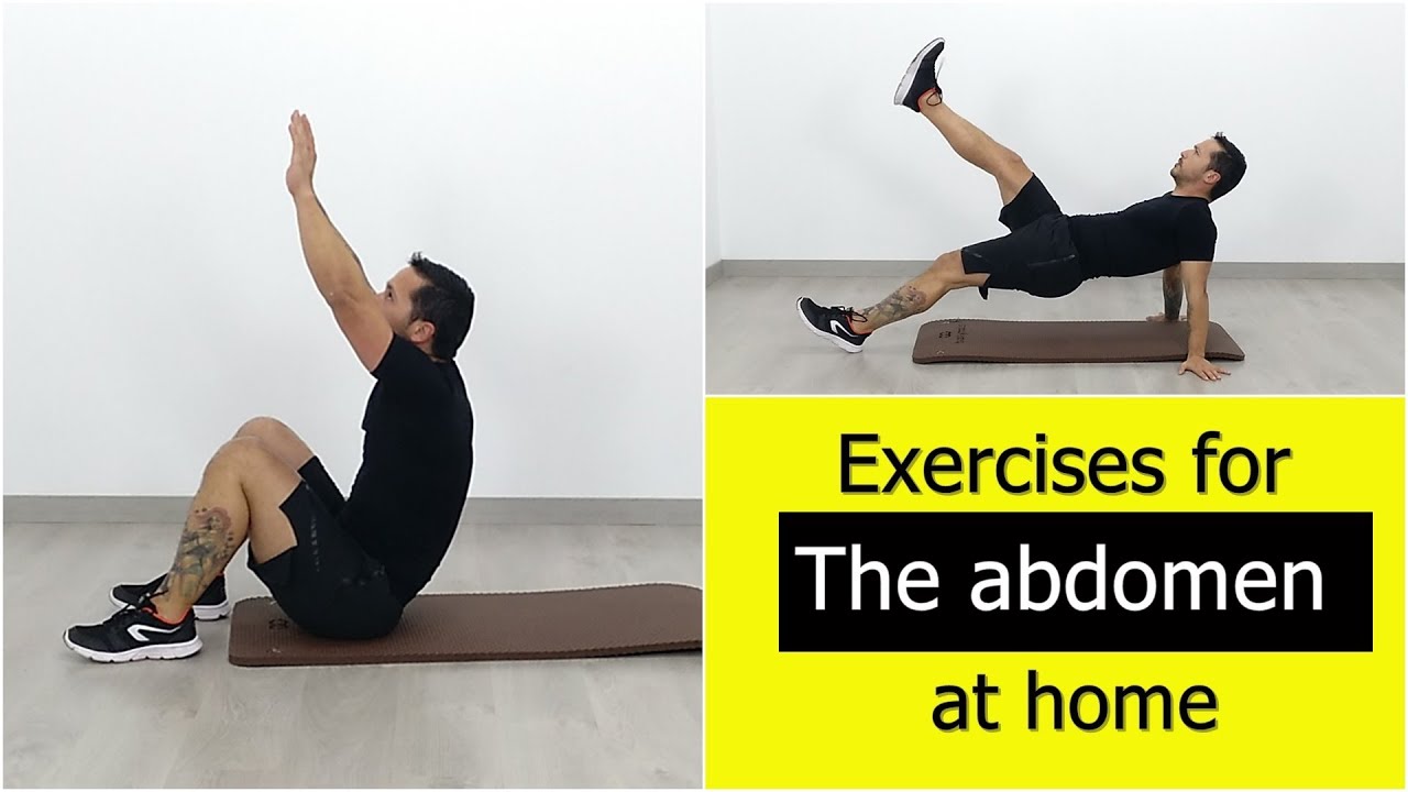 Easy exercices for the abdomen at home - YouTube