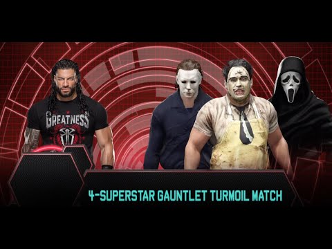 WWE 2K24 Roman Reigns v Leatherface, Michael Myers & Ghostface ...