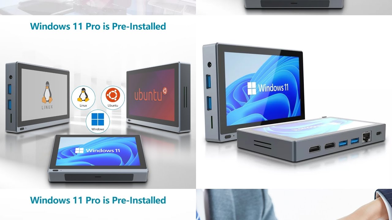 PRO WINDOWS 11 MINI PC TABLET 8" INCH TOUCH SCREEN 8GB + 128GB + WIFI 6 ...