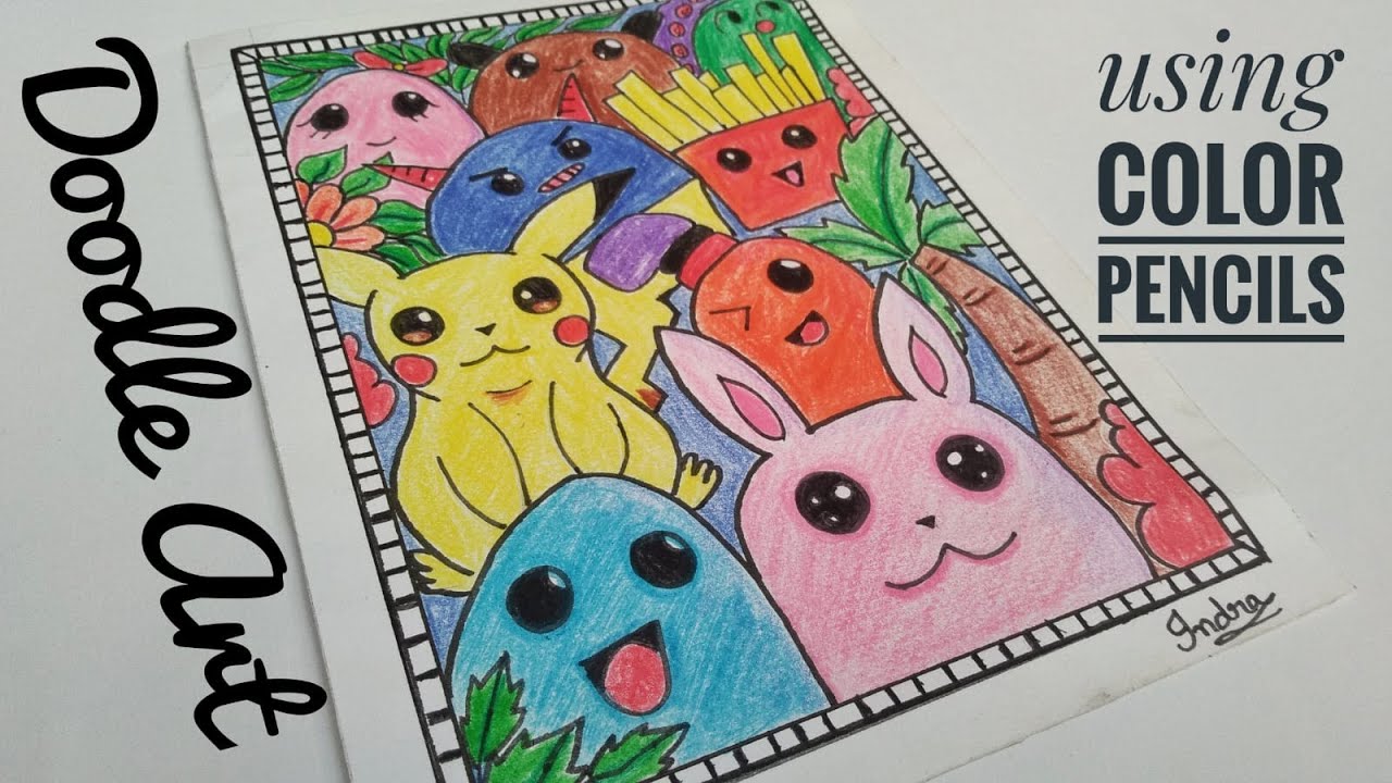 How I Draw Doodle Art Using Color Pencils || Time Lapse || #10 - YouTube