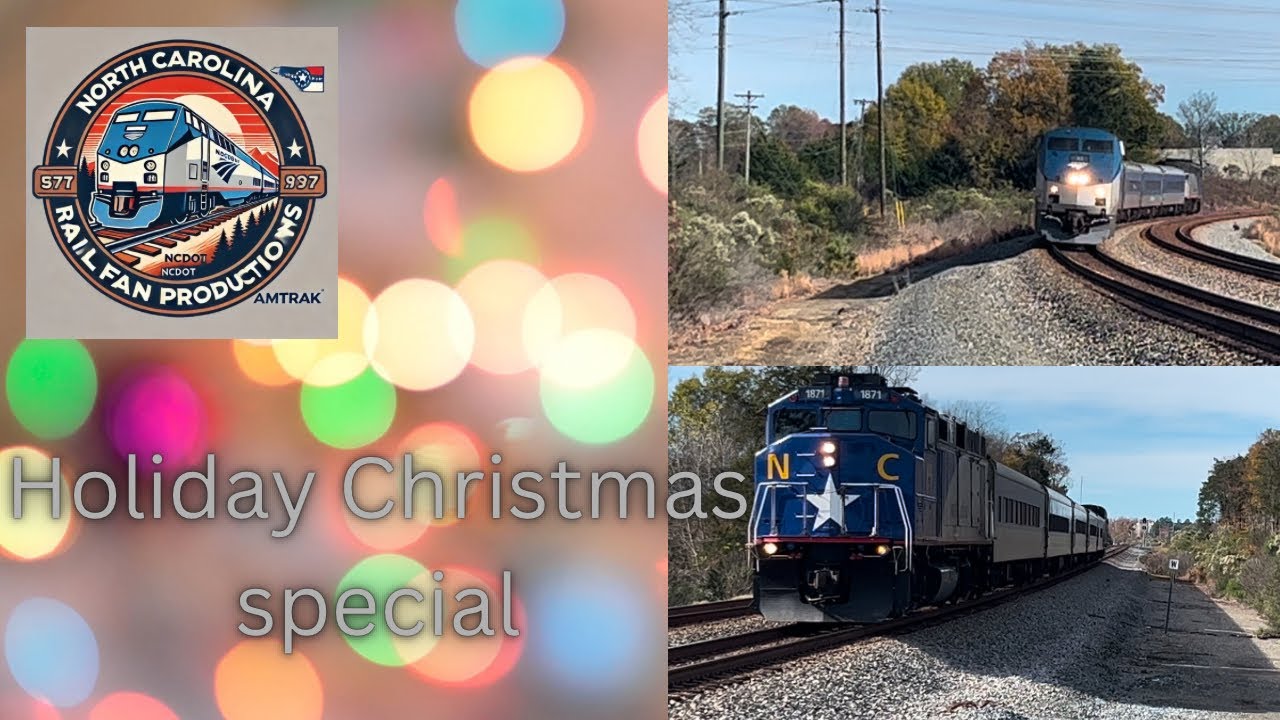 North Carolina Amtrak train compilation. A holiday Christmas special ...