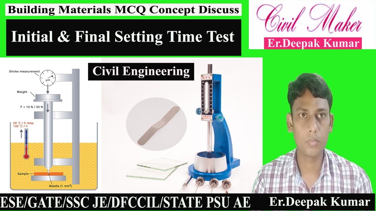 Initial & final setting time test||Final setting time of cement test ...