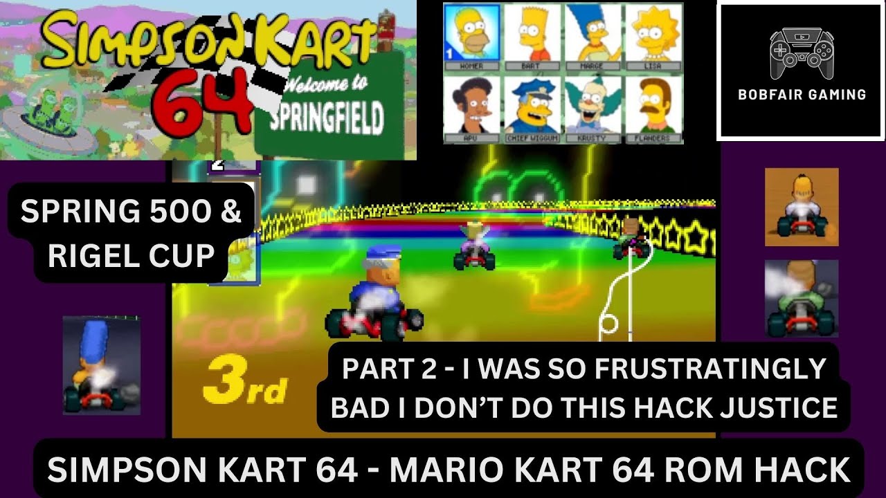 Rom Hack Simpsons Kart 64 // My Racing Ability was Awful, but the rom ...