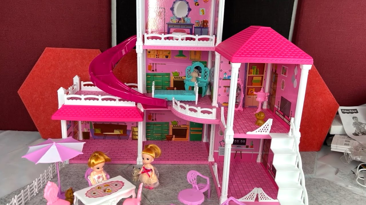 3 Stories Doll House Review - Doll Playhouse set Toy with 2 Dolls ...