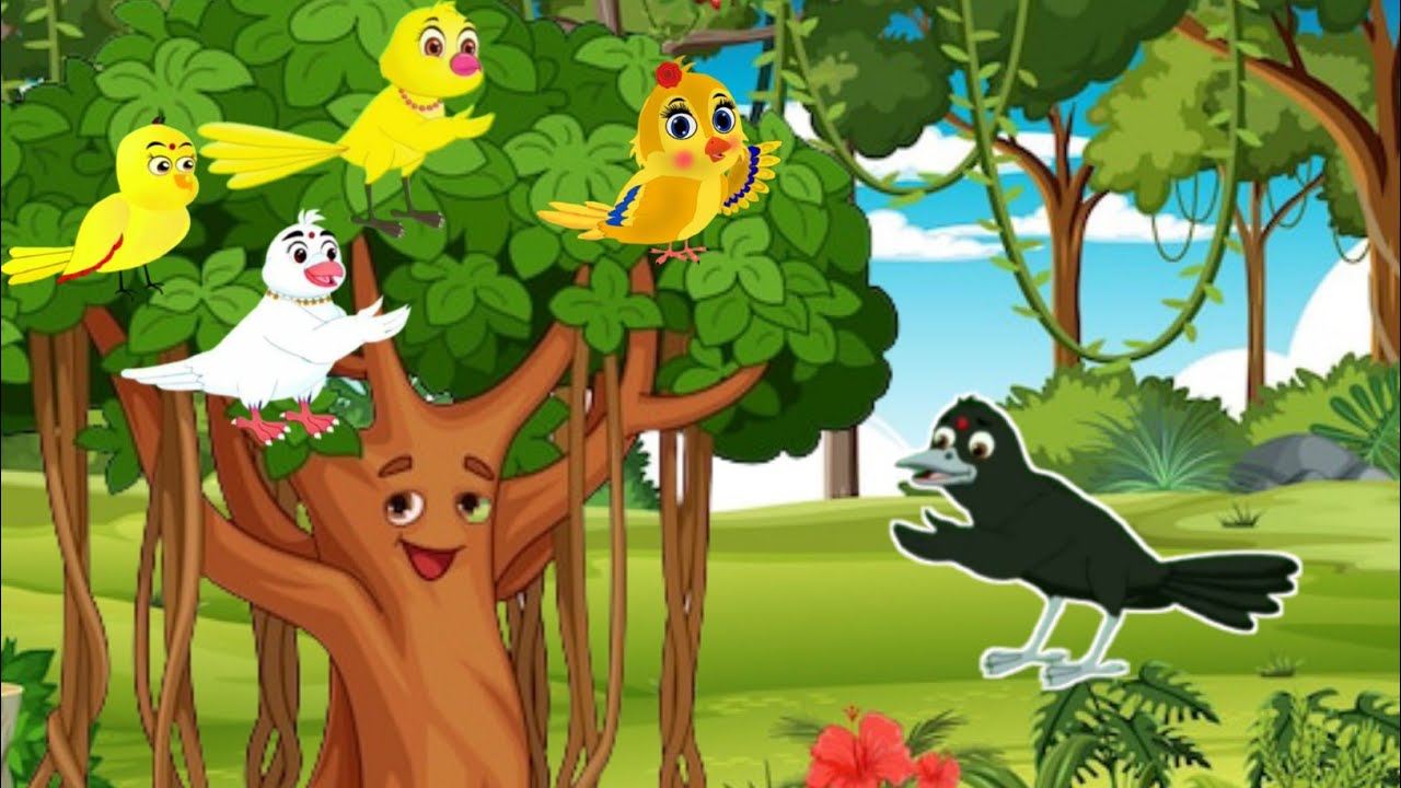 बरगद का पेड़। old banyan tree story// Hindi kahani//chidiya cartoon ...