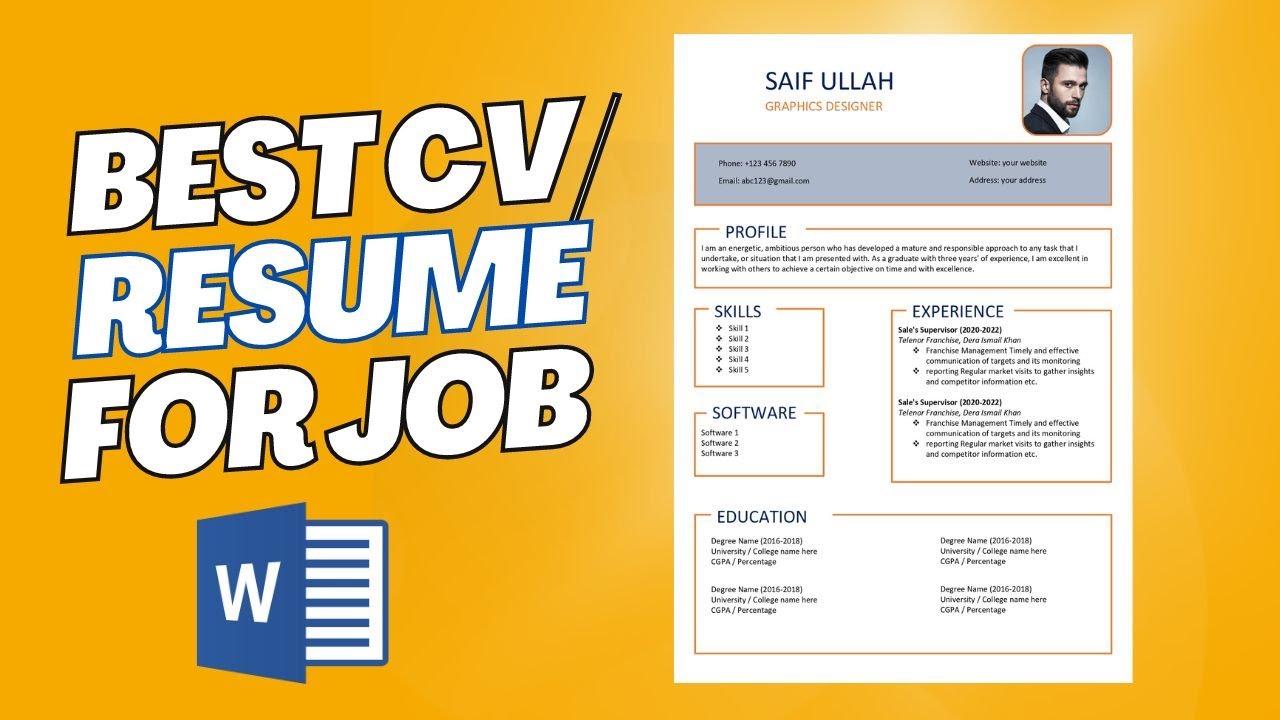 Best CV for Job in 2024 | Create a Professional Resume for Any Job ...