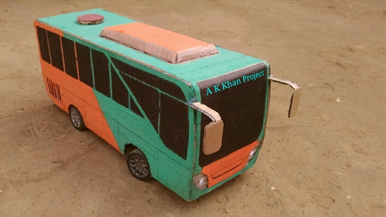 How To Make RC Bus from cardboard || luxury bus || DIY remote control ...