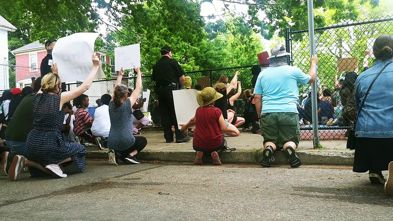 BLM protest at MLK center in Newport RI - YouTube