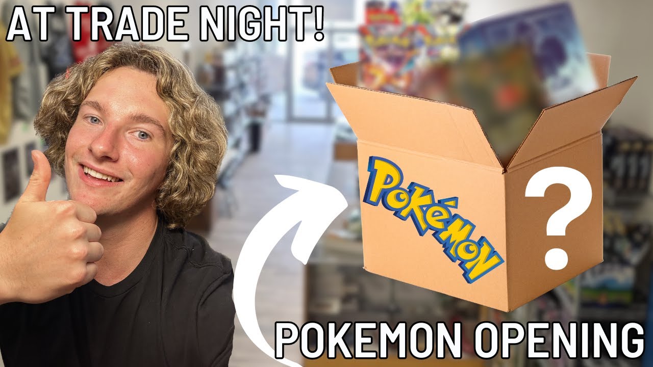 Opening POKEMON CARDS at TRADE NIGHT! - YouTube