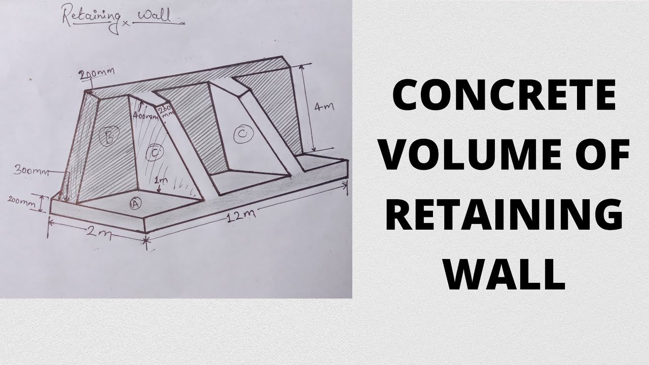 How to calculate volume of retaining wall? | concrete volume | - YouTube