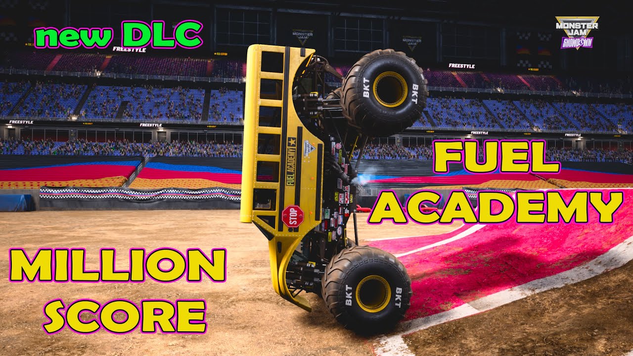 Monster Jam Showdown NEW DLC - Fuel Academy Million Point Freestyle - YouTube