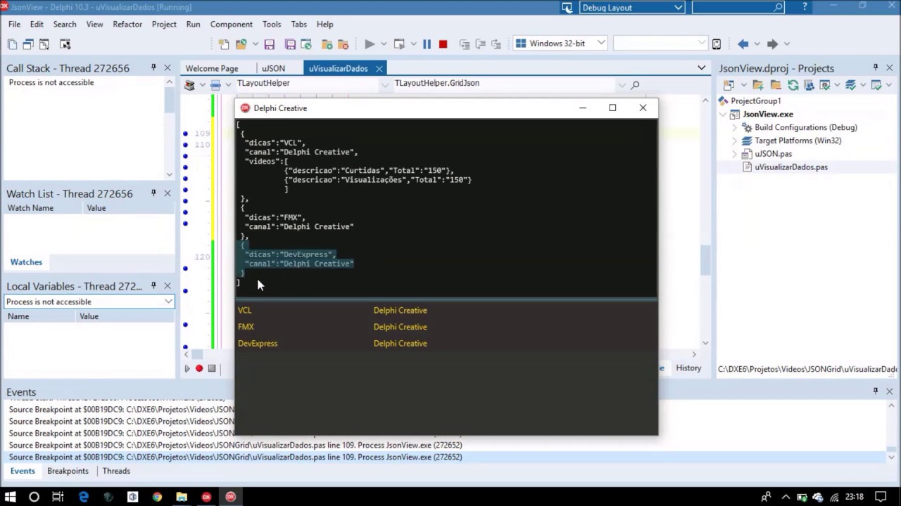 DELPHI IDEIAS#17 - COMO LER E EXIBIR JSON...só que do meu JEITO!!!(parte 1) - YouTube