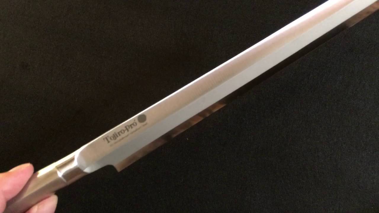 Tojiro-Pro All Stainless Japanese style series takobiki knife - YouTube