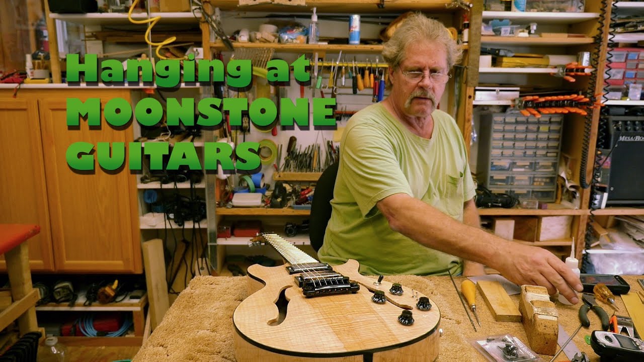 Hanging at Moonstone Guitars - Vulcan Hollow-Body - YouTube