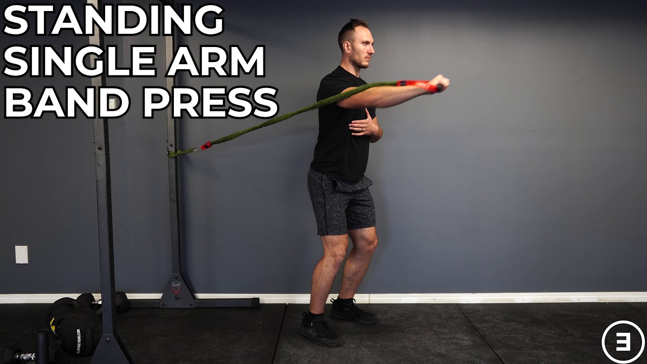 Standing Single Arm Band Press - YouTube