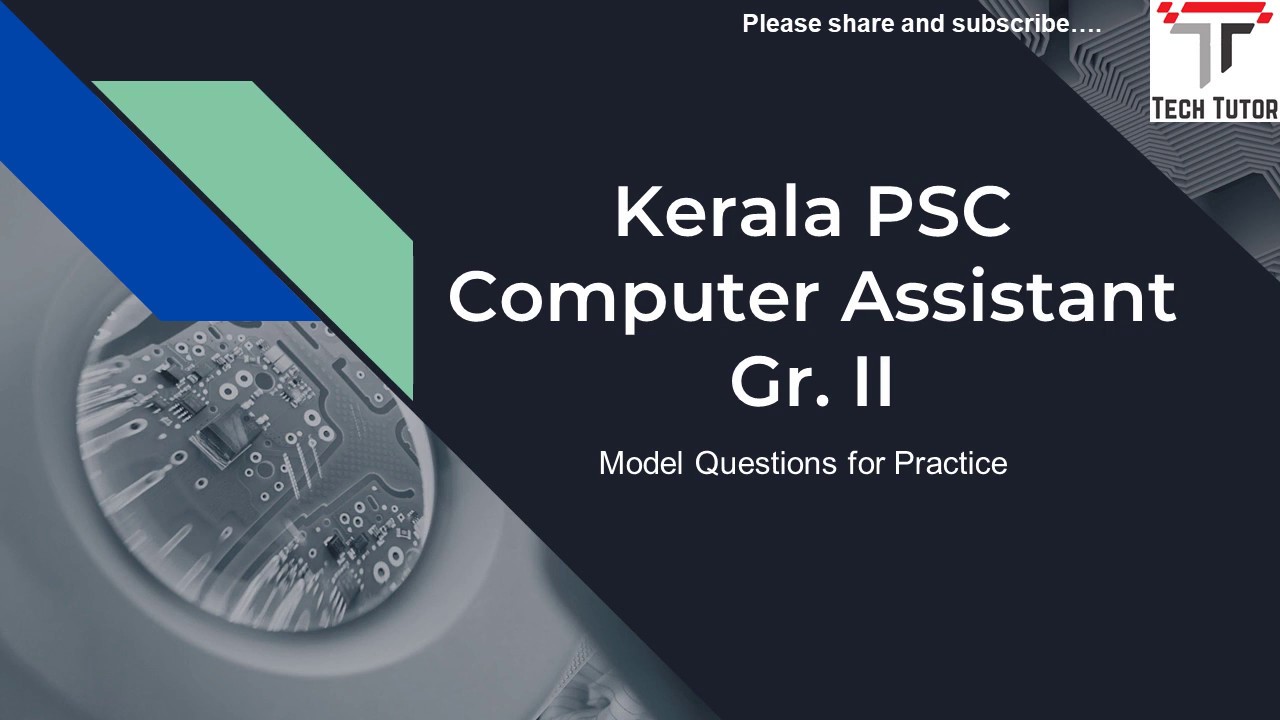 Computer Assistant Model questions with answers - YouTube